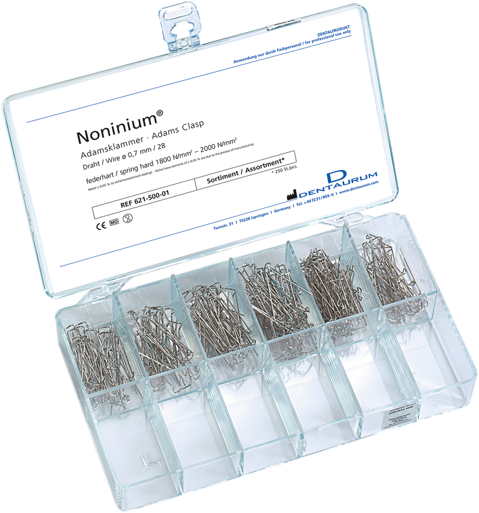 Noninium® Adamsklammern, Sortiment - DENTAURUM Online Shop